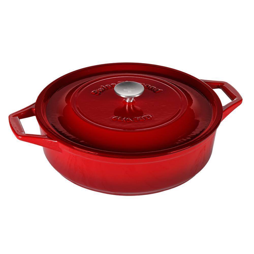 Swiss Diamond - Cast Iron Shallow Casserole - 6.3 Qt. | Discover Gourmet